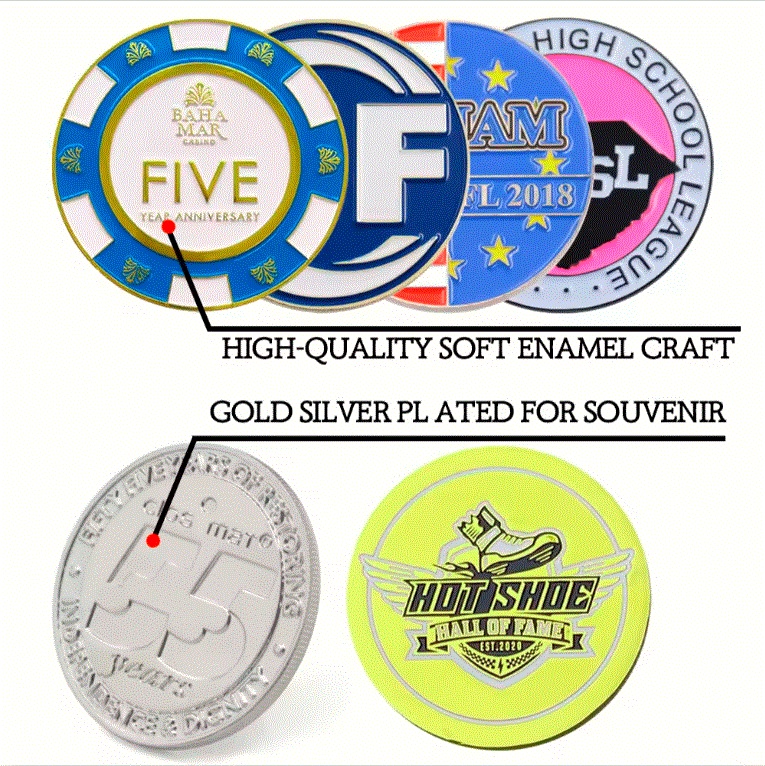 Custom Commemorative Coin Blank Souvenir Brass Gold Silver Logo 3D ...
