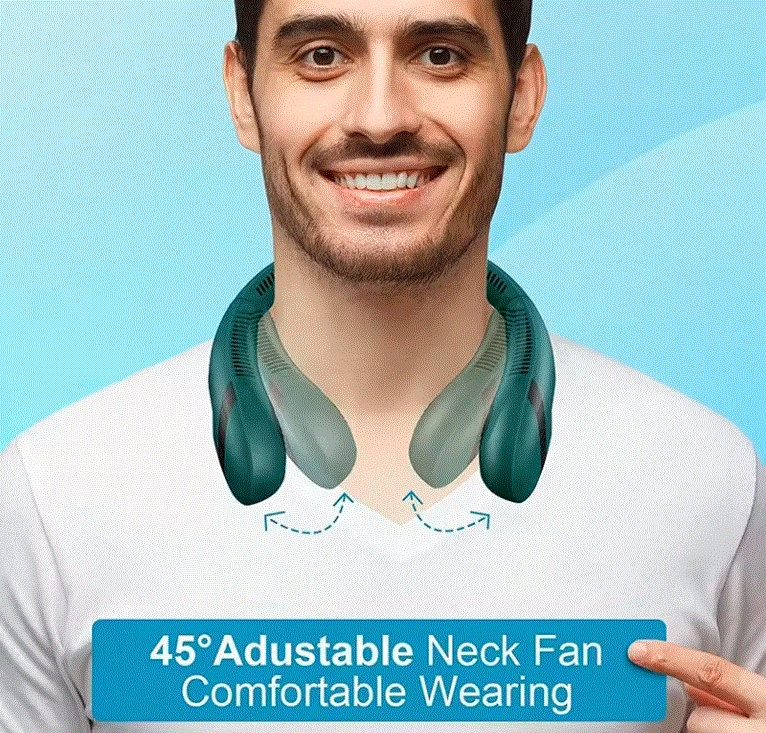 Foldable 5000mAh Wearable Leafless Fan Hands Free Silent Bladeless ...